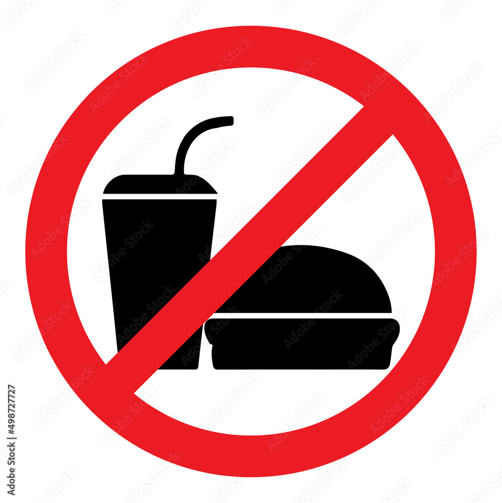 Do not eat foods here , Eating food is prohibited, Eating food is ...