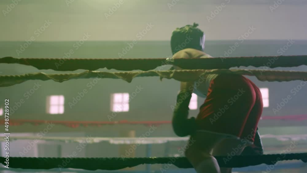 Stockvideon Two female boxers training together. Athletic girl in ...