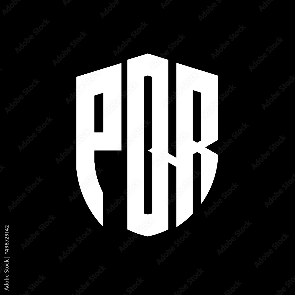 PQR letter logo design. PQR modern letter logo with black background ...