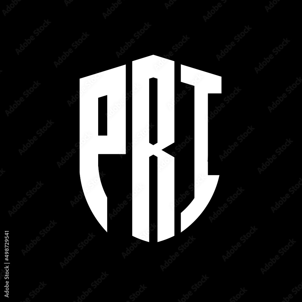 PRI letter logo design. PRI modern letter logo with black background ...