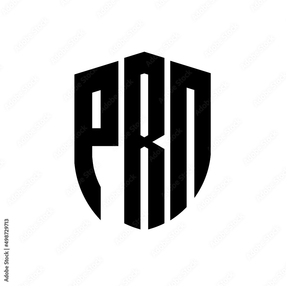PRN letter logo design. PRN modern letter logo with black background ...
