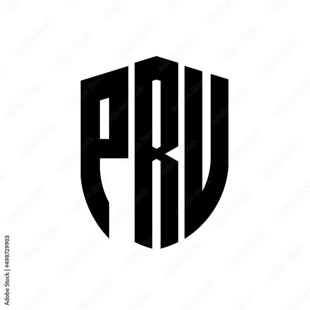 PRV letter logo design. PRV modern letter logo with black background ...
