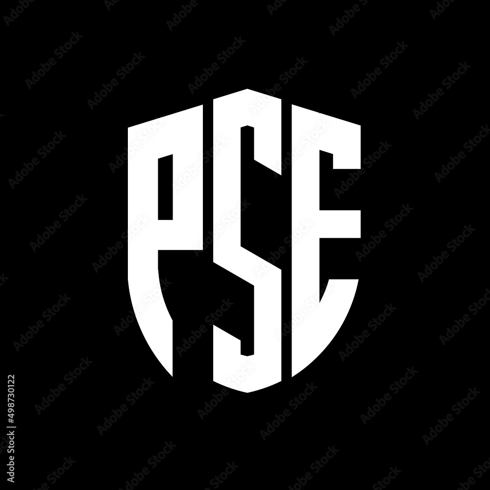 PSE letter logo design. PSE modern letter logo with black background. PSE creative letter logo ...
