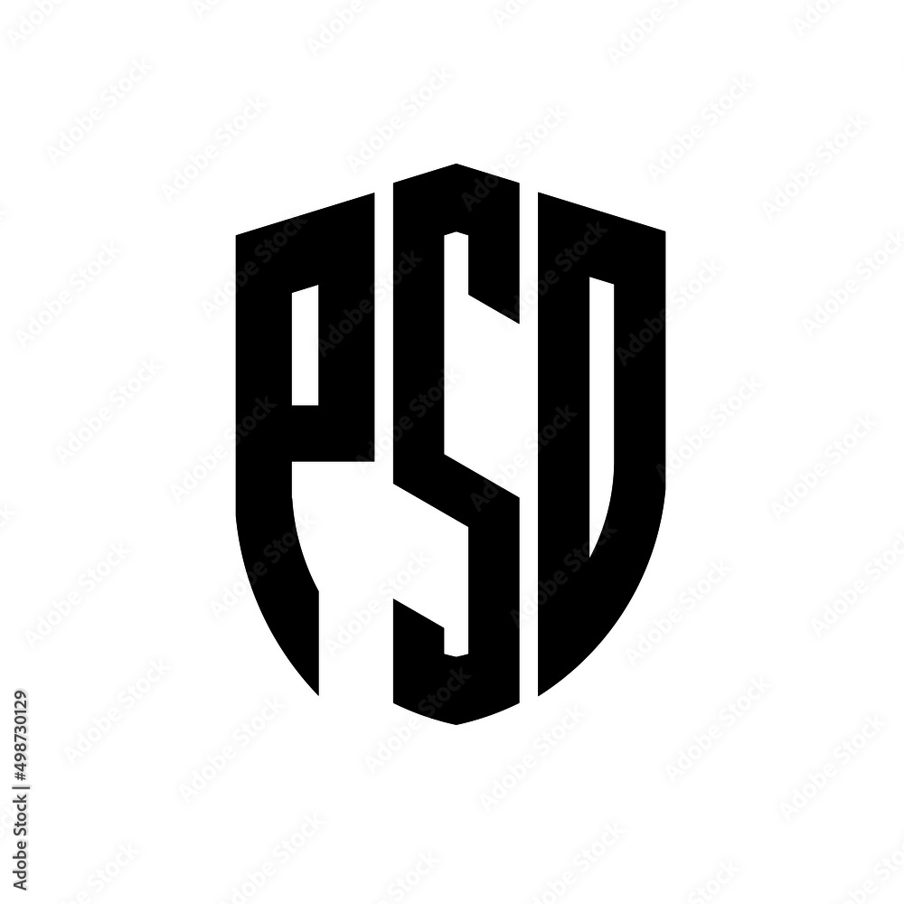 PSD letter logo design. PSD modern letter logo with black background ...