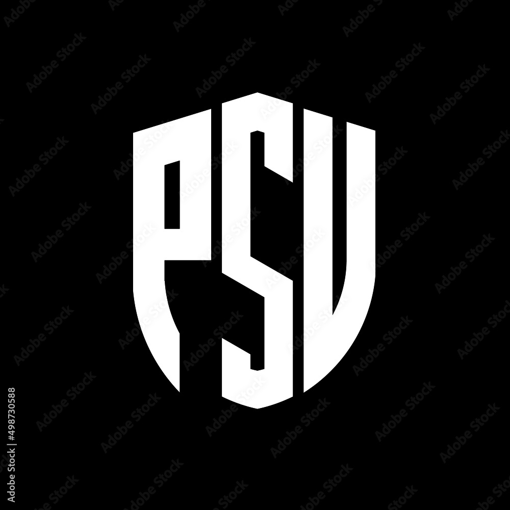 PSV letter logo design. PSV modern letter logo with black background ...
