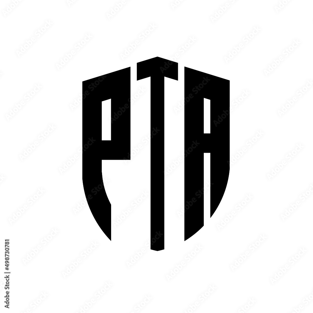 PTA letter logo design. PTA modern letter logo with black background. PTA creative letter logo ...