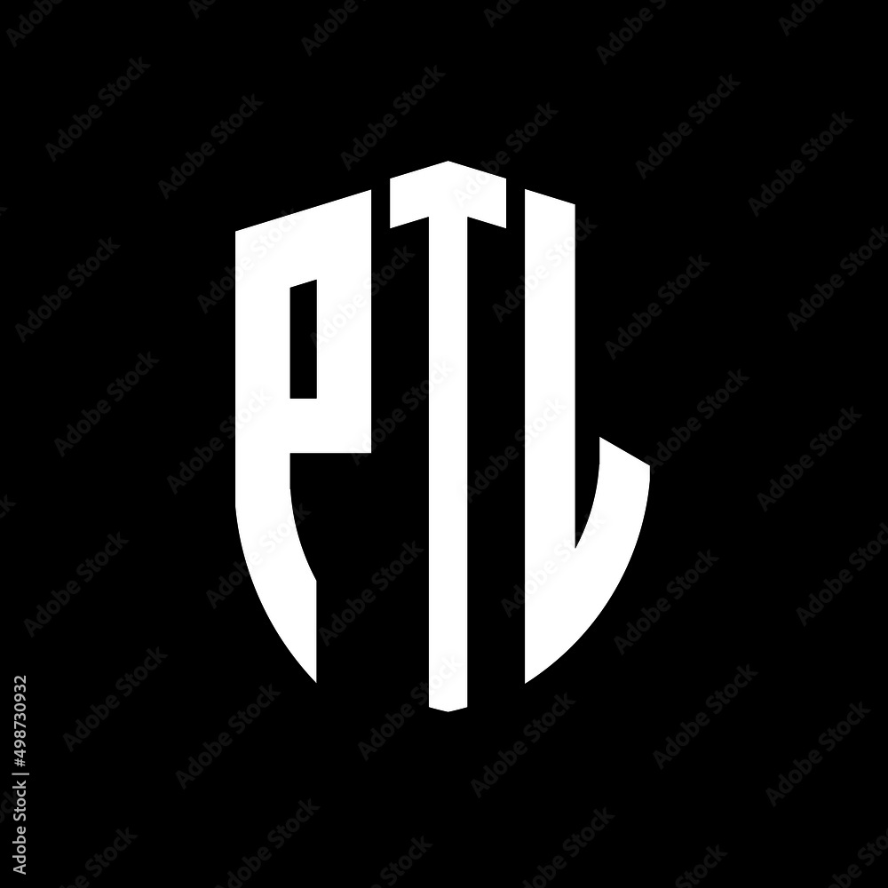 PTL letter logo design. PTL modern letter logo with black background ...