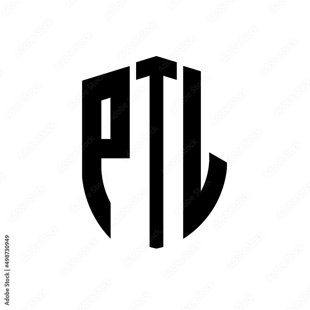 PTL letter logo design. PTL modern letter logo with black background ...