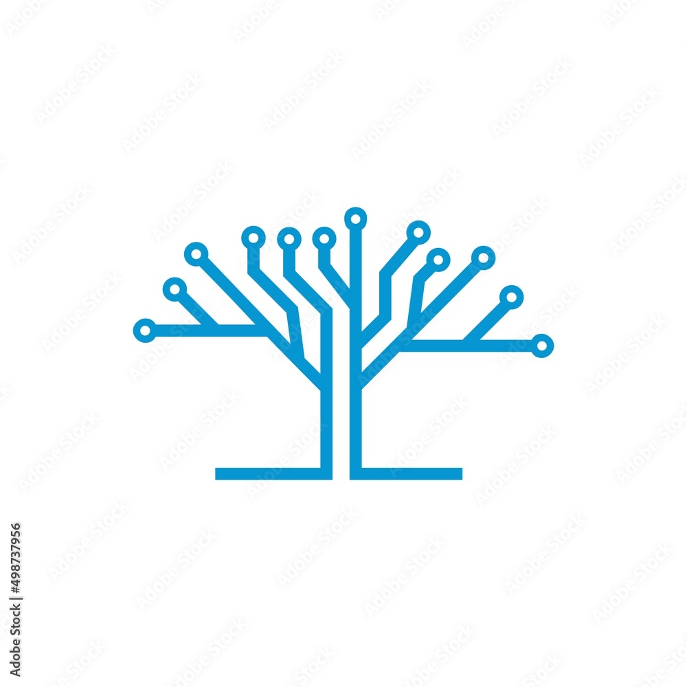 tech tree logo design.data technology logo. technology tree .techtree ...