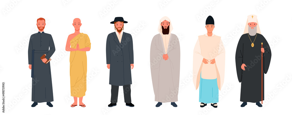 Vetor de Different religious leaders infographic vector illustration ...
