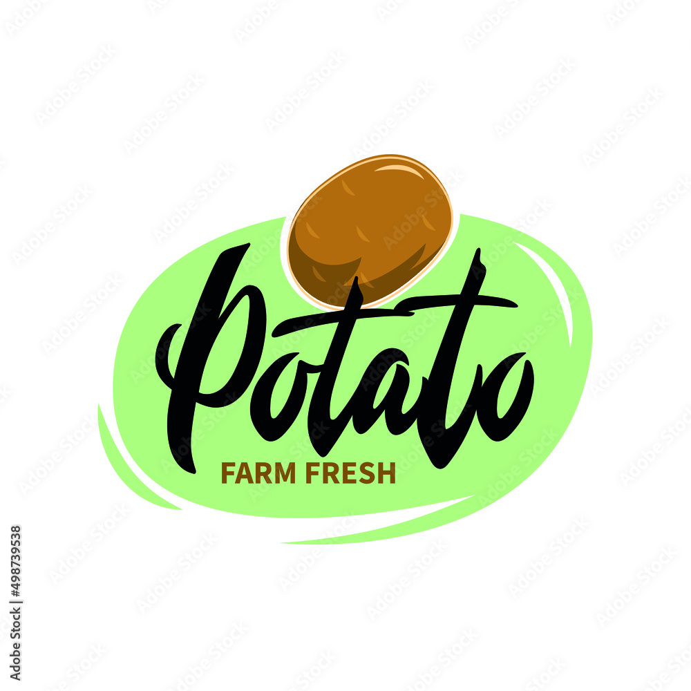 Hand drawn potato icon. Vector illustration with handwritten text for ...
