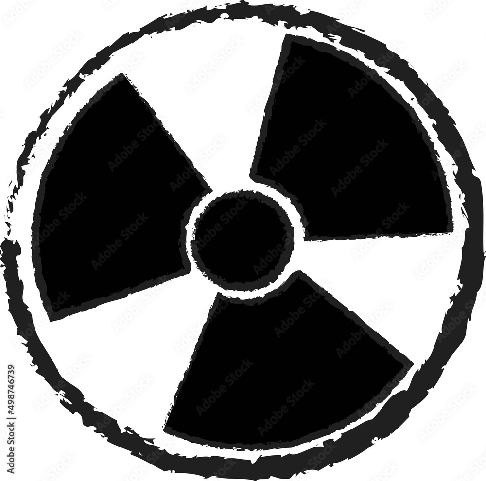 illustration of black radiation warning symbol isolated on white. Stock ...