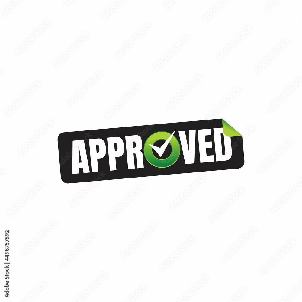 approved sticker for business label logo design Stock Vector | Adobe Stock