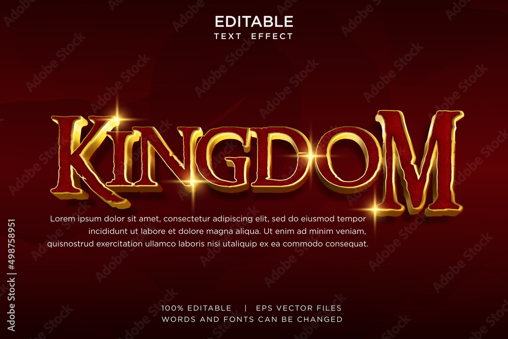 Vetor de kingdom text effect, gold text effect, typography font mockup ...