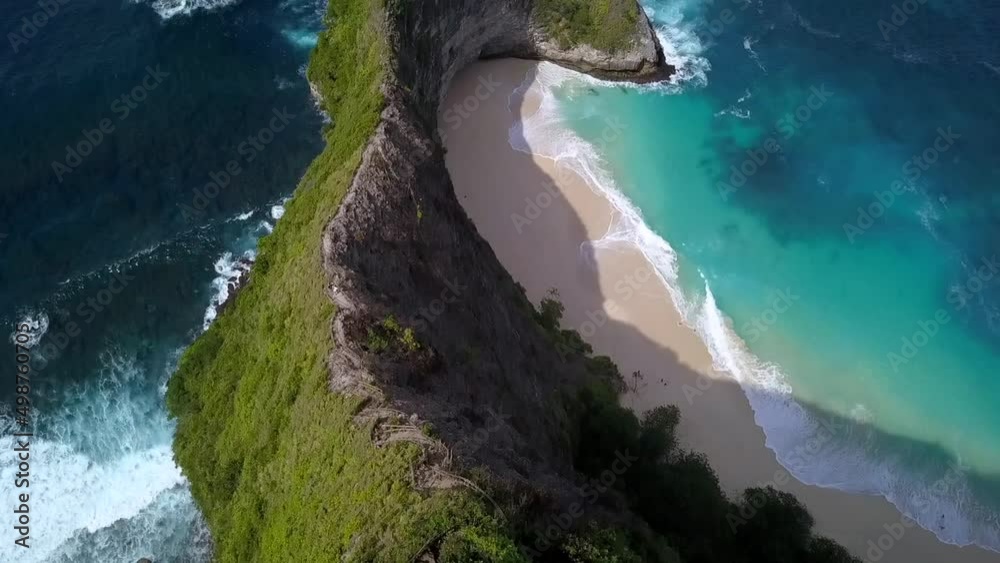Spectacular aerial view slowly tilt up drone flight of the dinosaurs ...