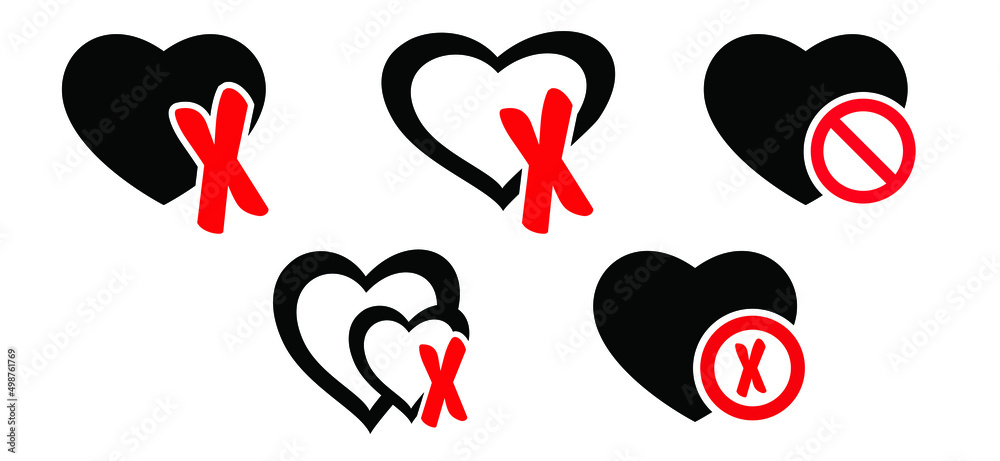 Stop do not love with red stop sign. Forbidden couple, romance area ...