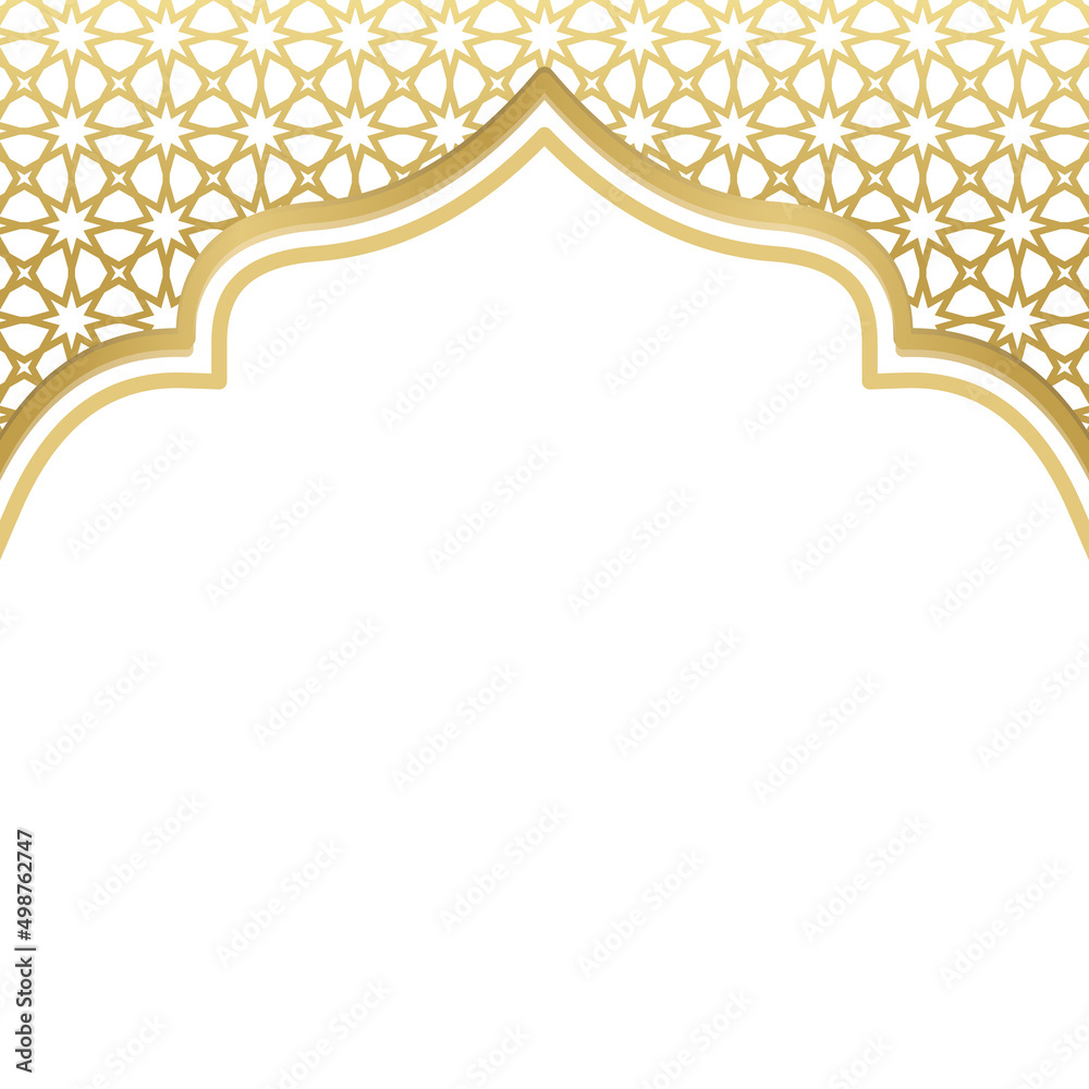 golden islamic gate background design, luxury islamic background with ...