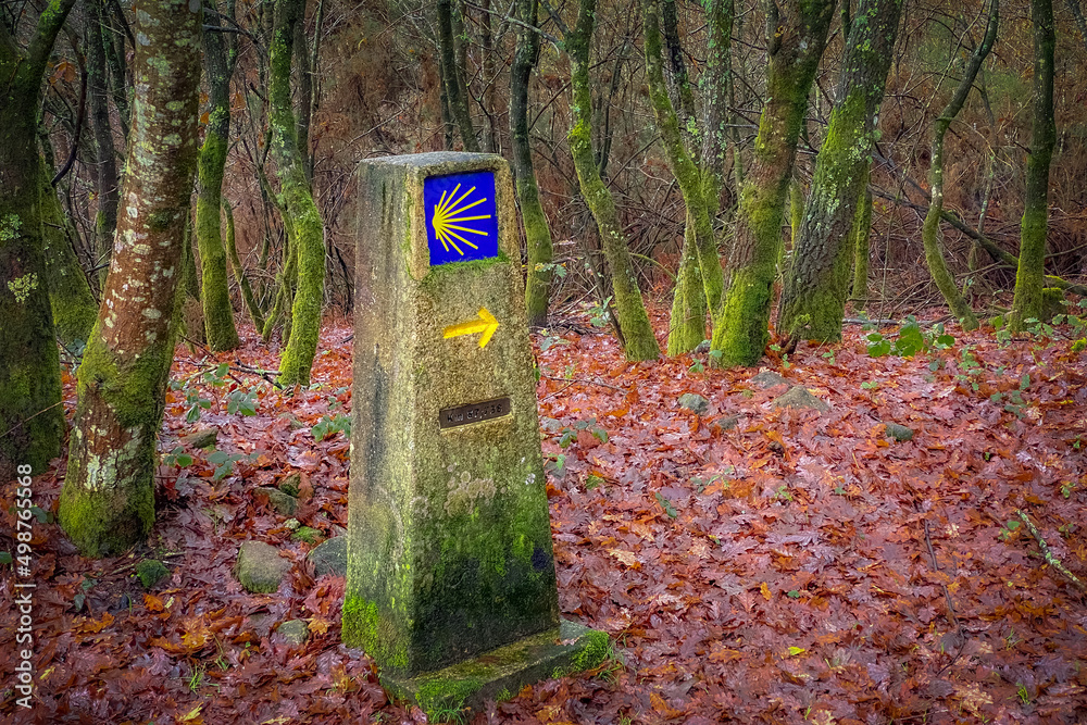 Camino de Santiago Stone Post: Way of St James Pilgrim Trail Marker ...