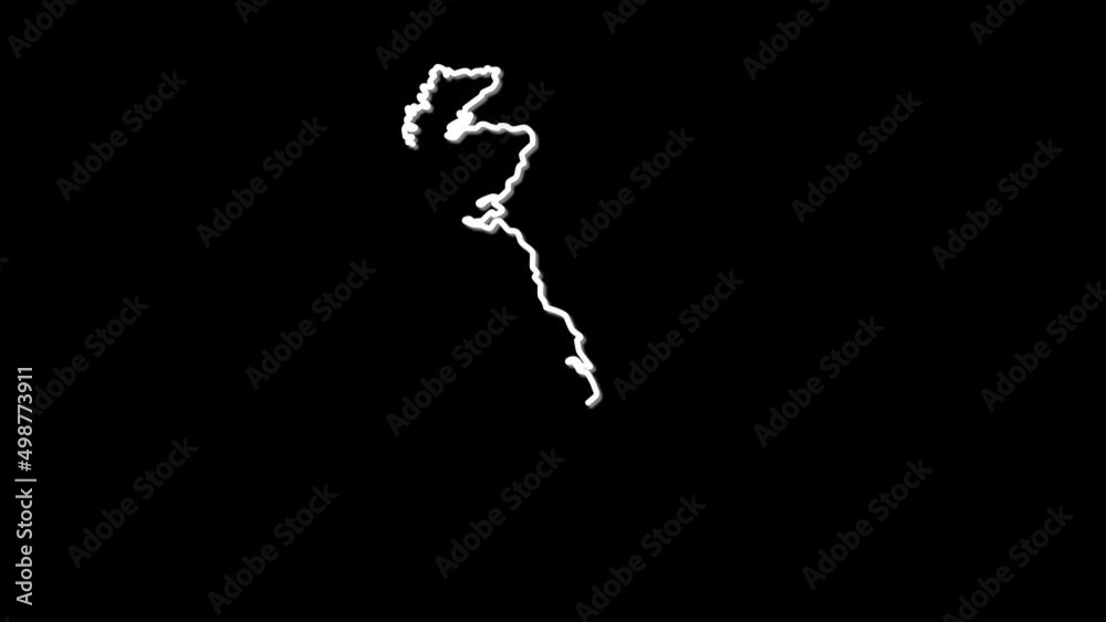 Self drawing animation of Great Britain map outline. Line art. British ...