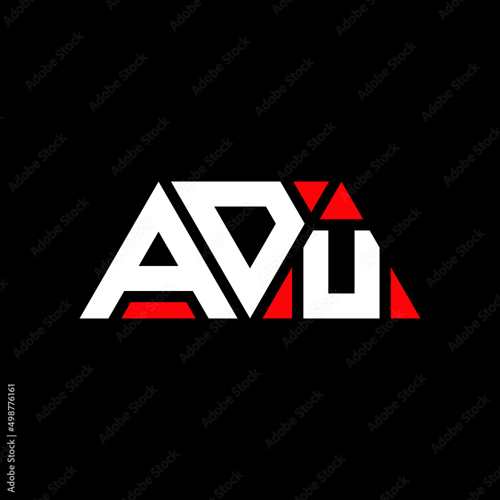 ADU letter logo design with polygon shape. ADU polygon and cube shape ...