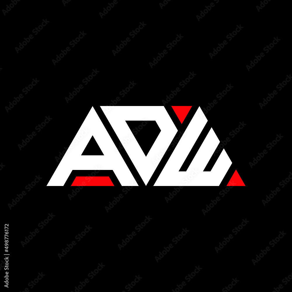 ADW letter logo design with polygon shape. ADW polygon and cube shape ...