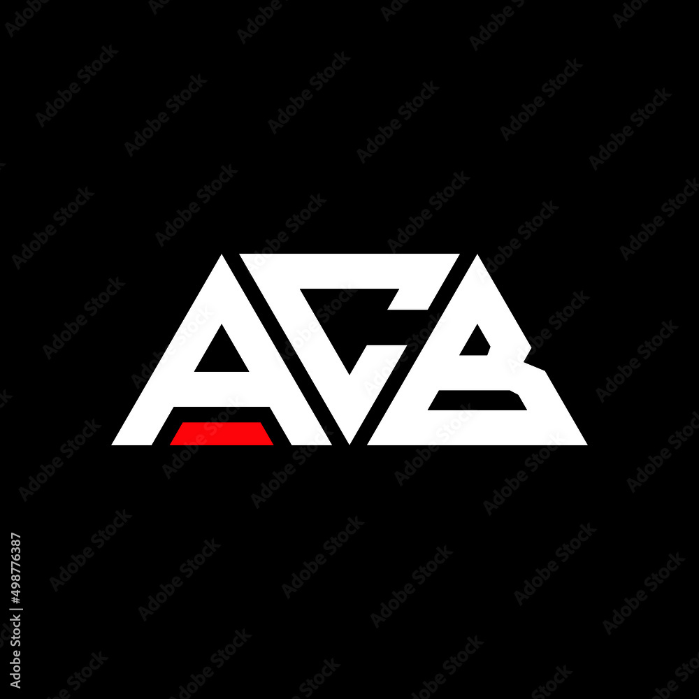 Vetor de ACB letter logo design with polygon shape. ACB polygon and ...