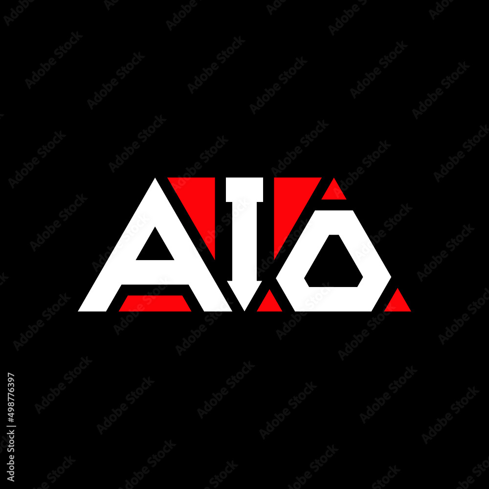 AIO letter logo design with polygon shape. AIO polygon and cube shape ...