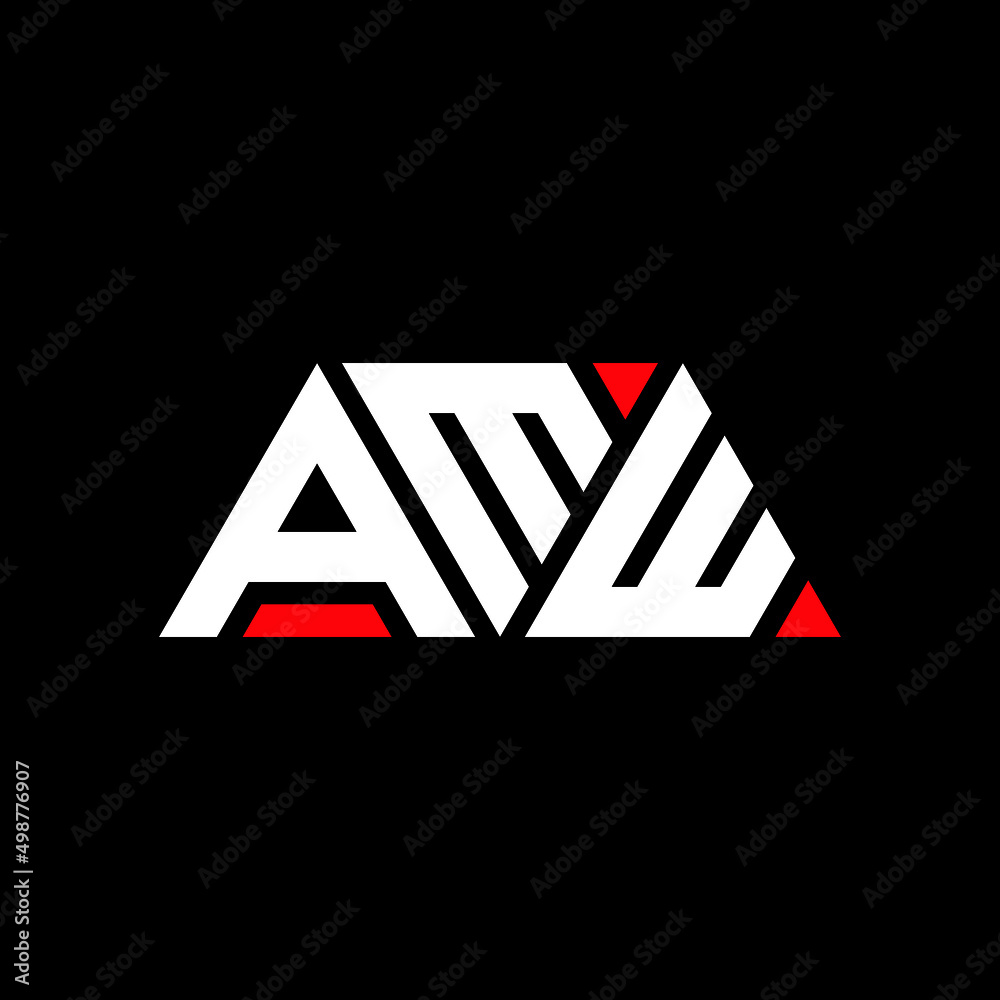 AMW letter logo design with polygon shape. AMW polygon and cube shape ...
