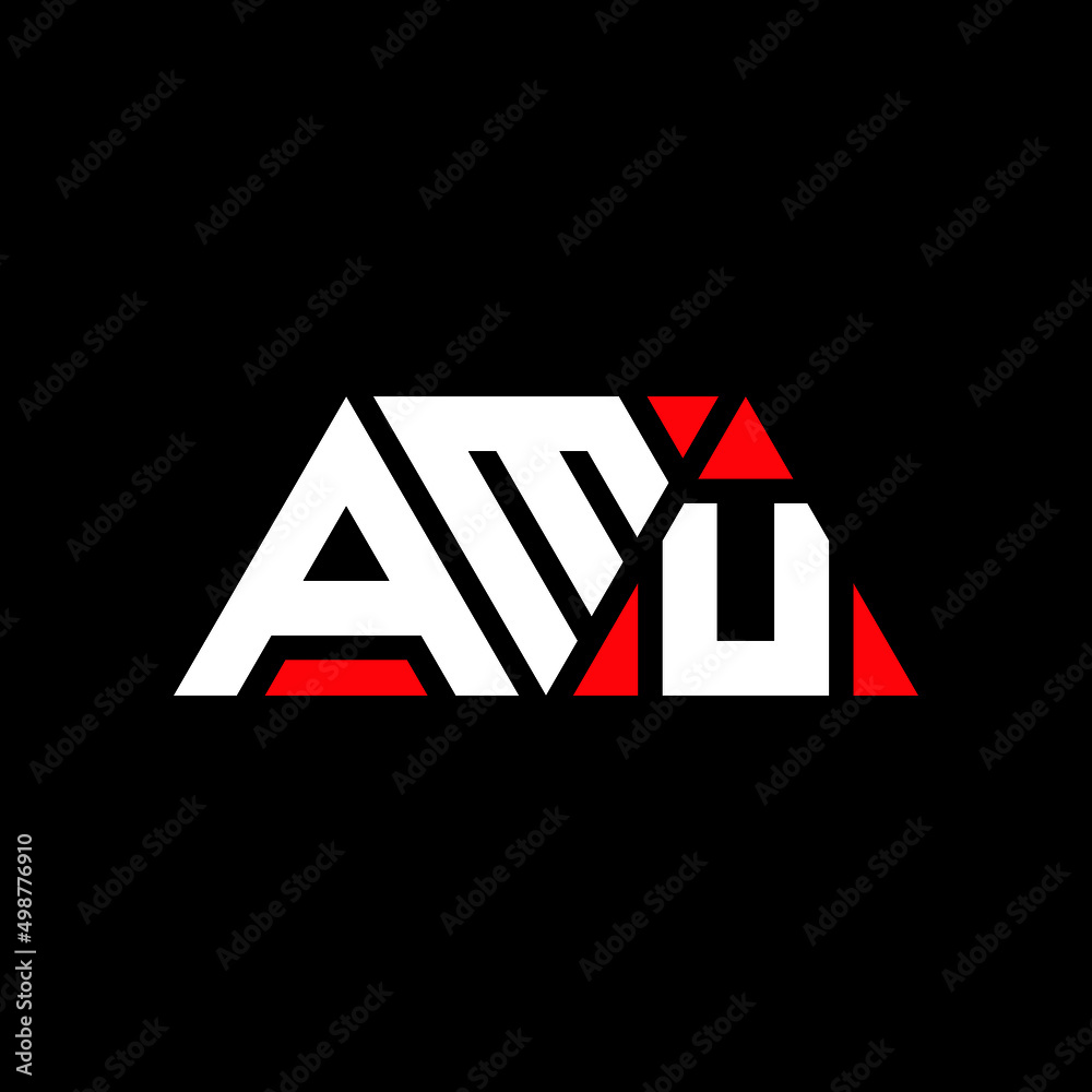 AMU letter logo design with polygon shape. AMU polygon and cube shape ...