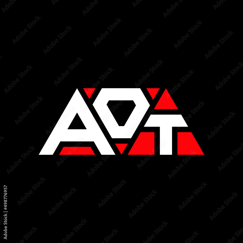 AOT letter logo design with polygon shape. AOT polygon and cube shape ...