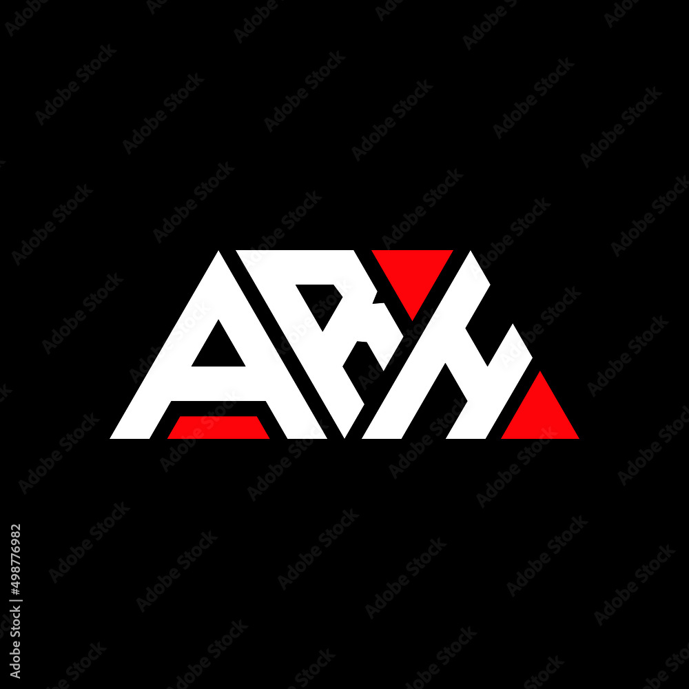ARH letter logo design with polygon shape. ARH polygon and cube shape ...