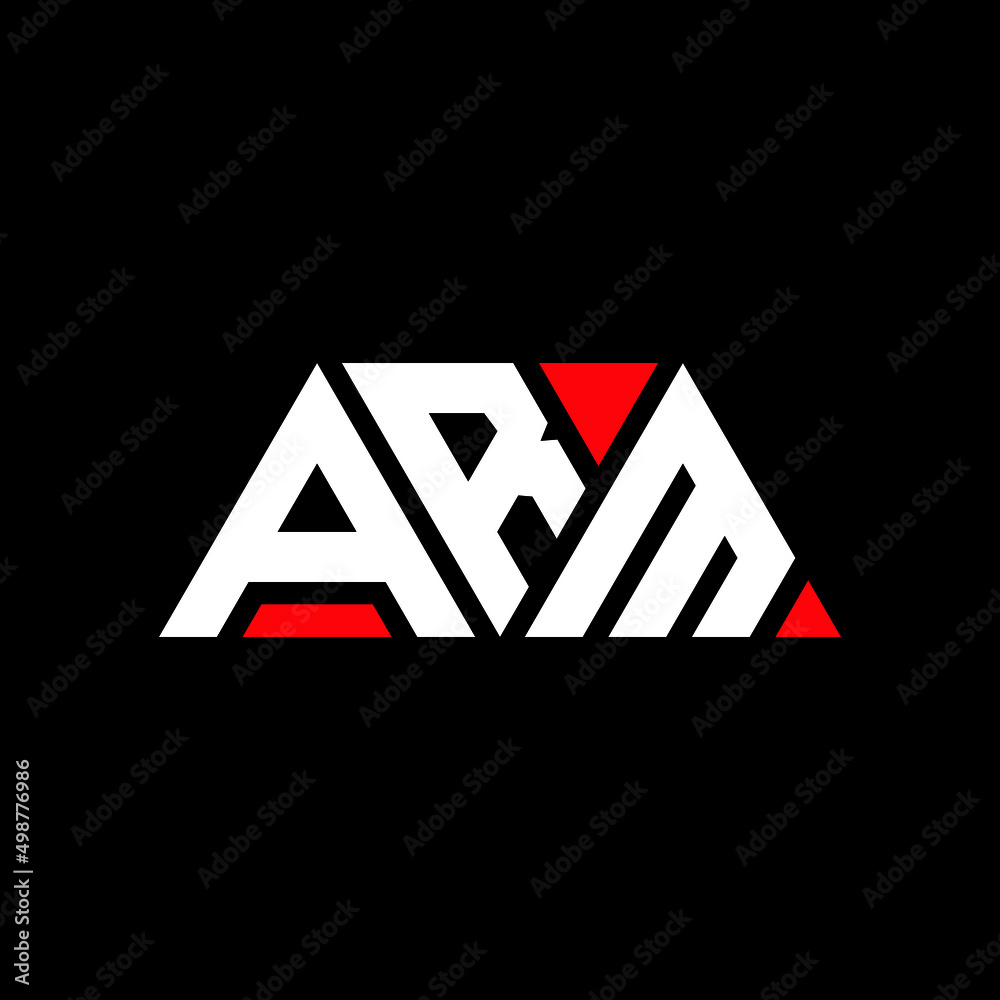 ARM letter logo design with polygon shape. ARM polygon and cube shape ...