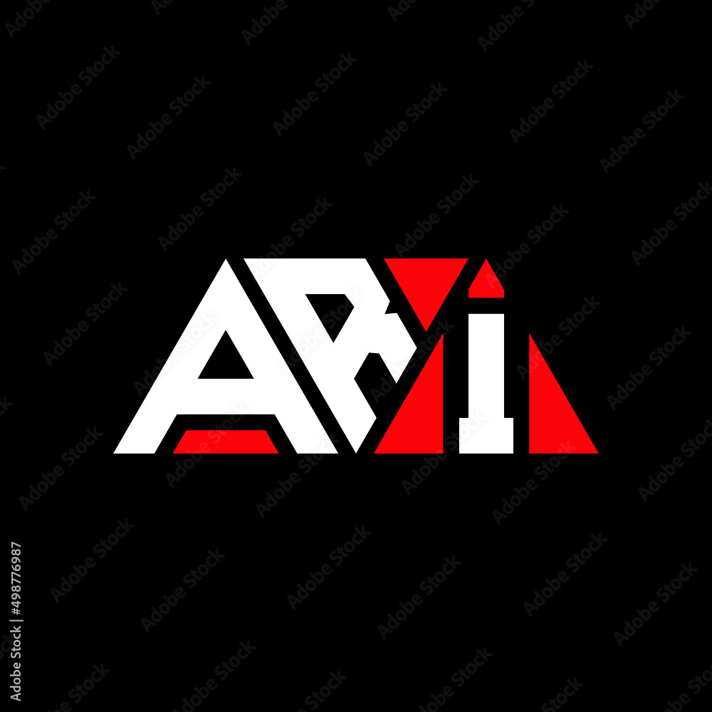 ARI letter logo design with polygon shape. ARI polygon and cube shape ...