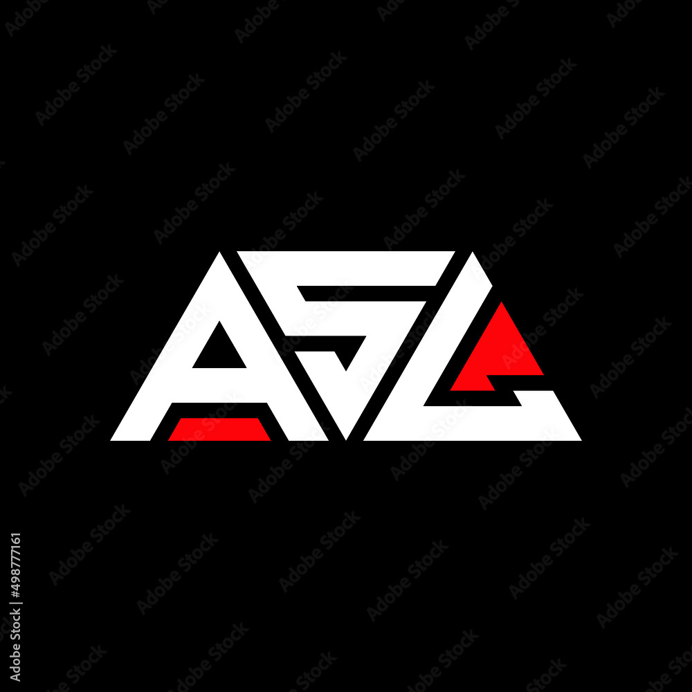 ASL letter logo design with polygon shape. ASL polygon and cube shape ...