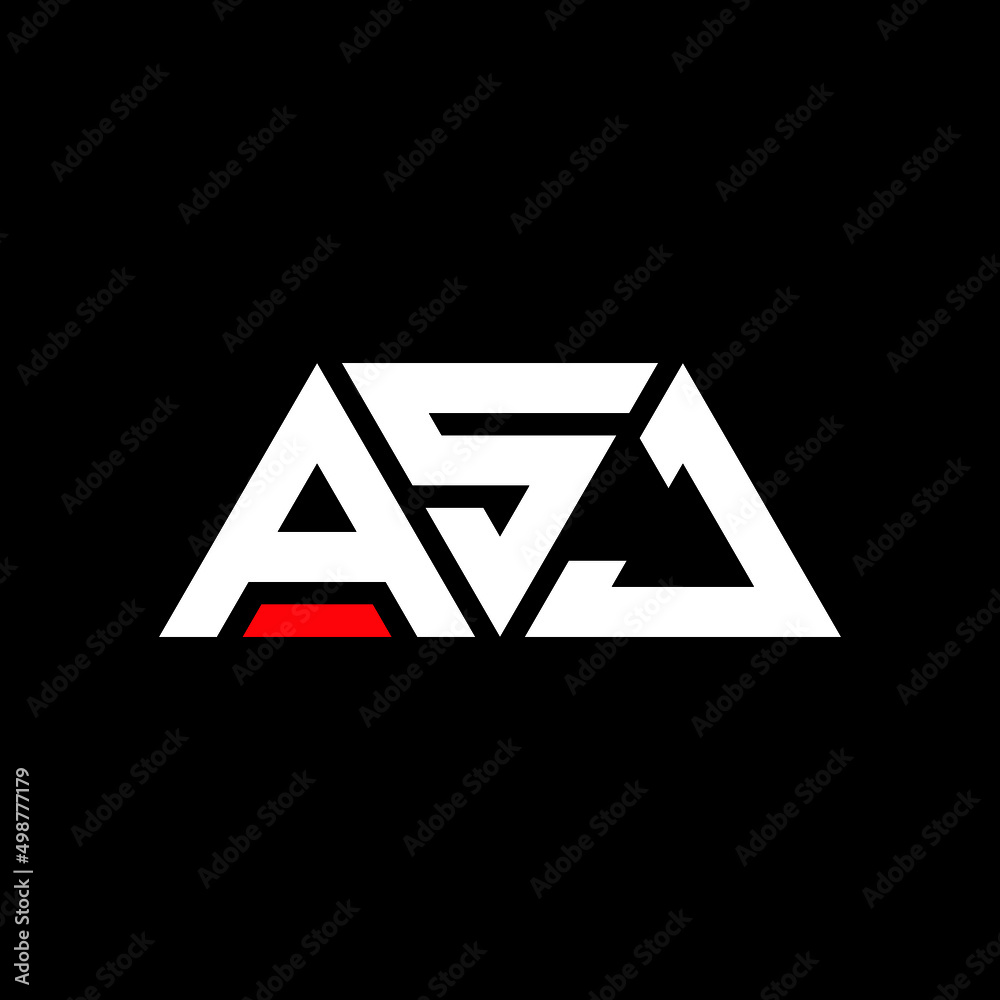 ASJ letter logo design with polygon shape. ASJ polygon and cube shape ...