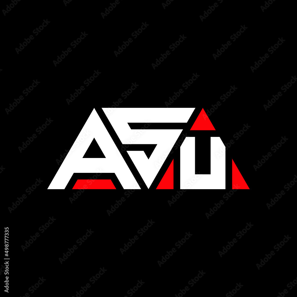 ASU letter logo design with polygon shape. ASU polygon and cube shape ...