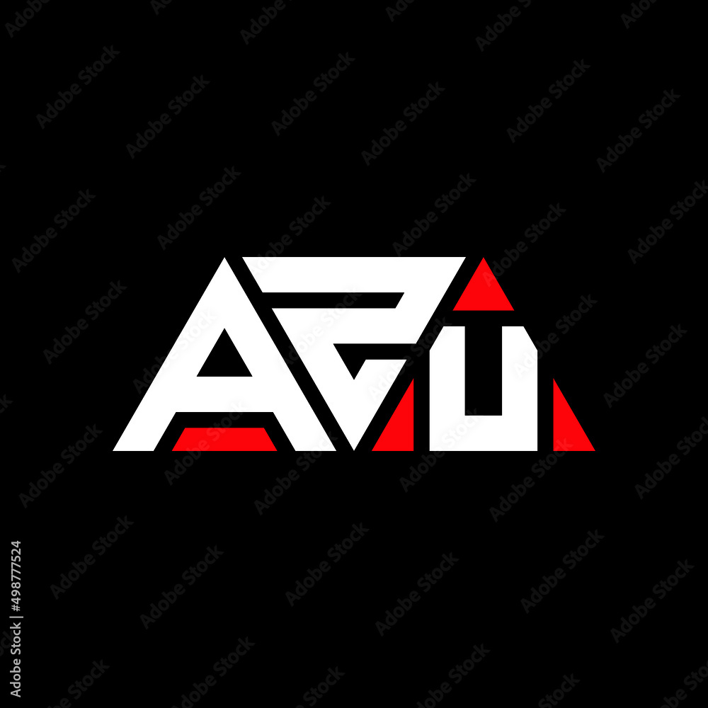 AZU letter logo design with polygon shape. AZU polygon and cube shape ...