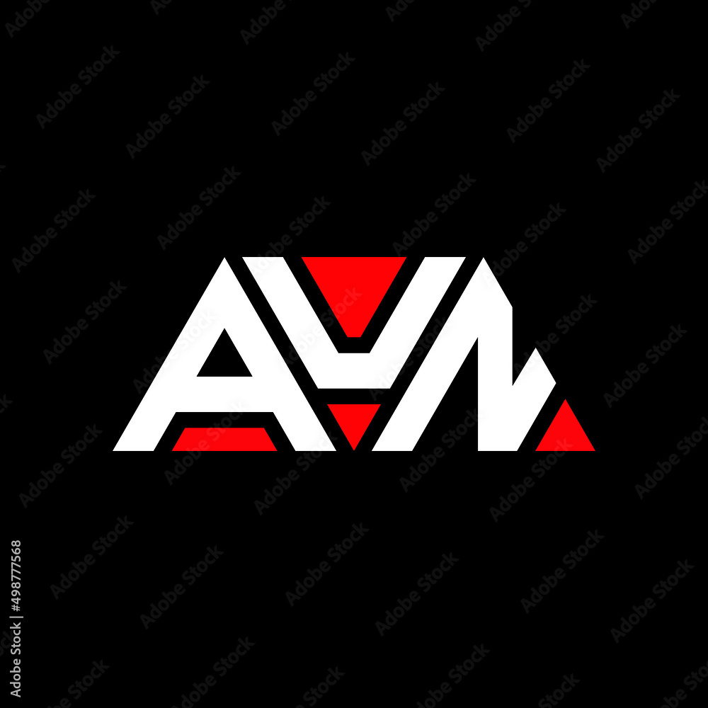 AUN letter logo design with polygon shape. AUN polygon and cube shape ...