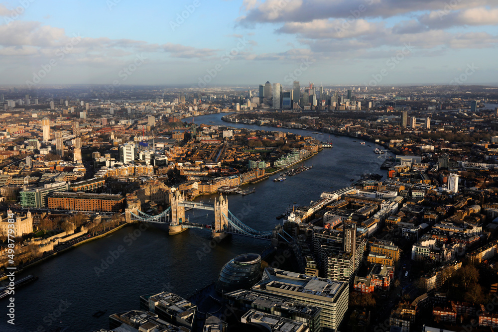 London view with the most iconic symbol of London, Tower Bridge ...
