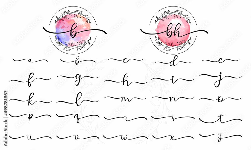 Feminine floral letters logo design template Vector Stock Vector ...