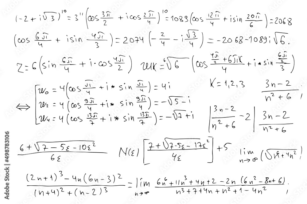 Scientific formulas and expressions. Mathematics, algebra and geometry ...