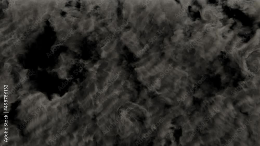 The brown smoke mass slowly moves, swirling, from left to right against ...