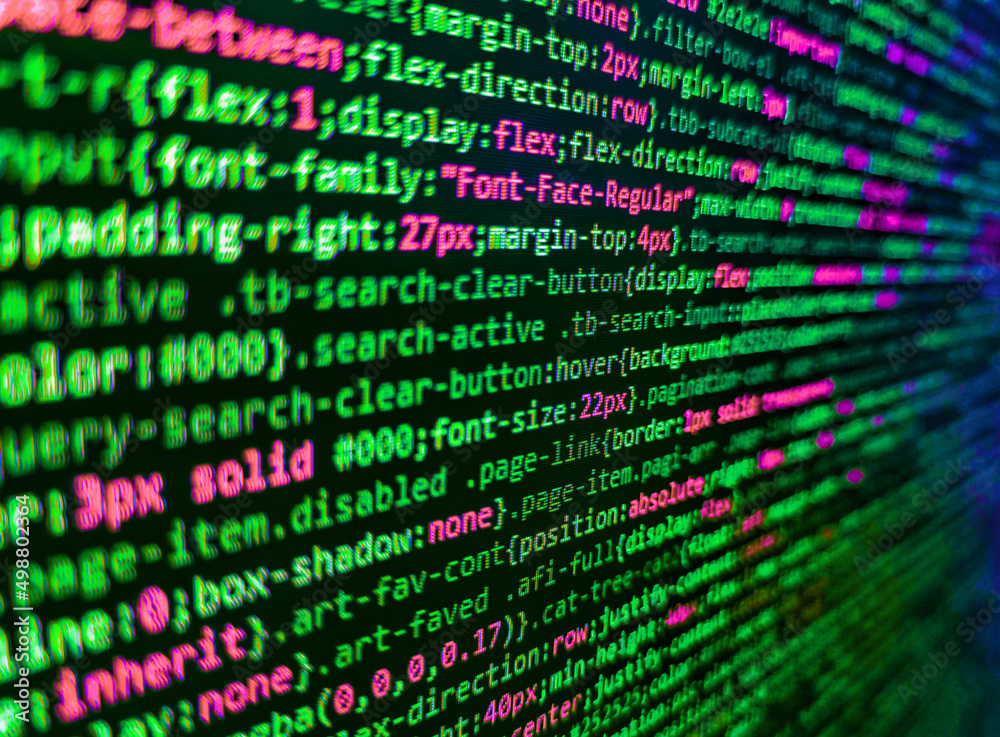Letters Chars And Digits Programming Source Code Abstract Screen Of