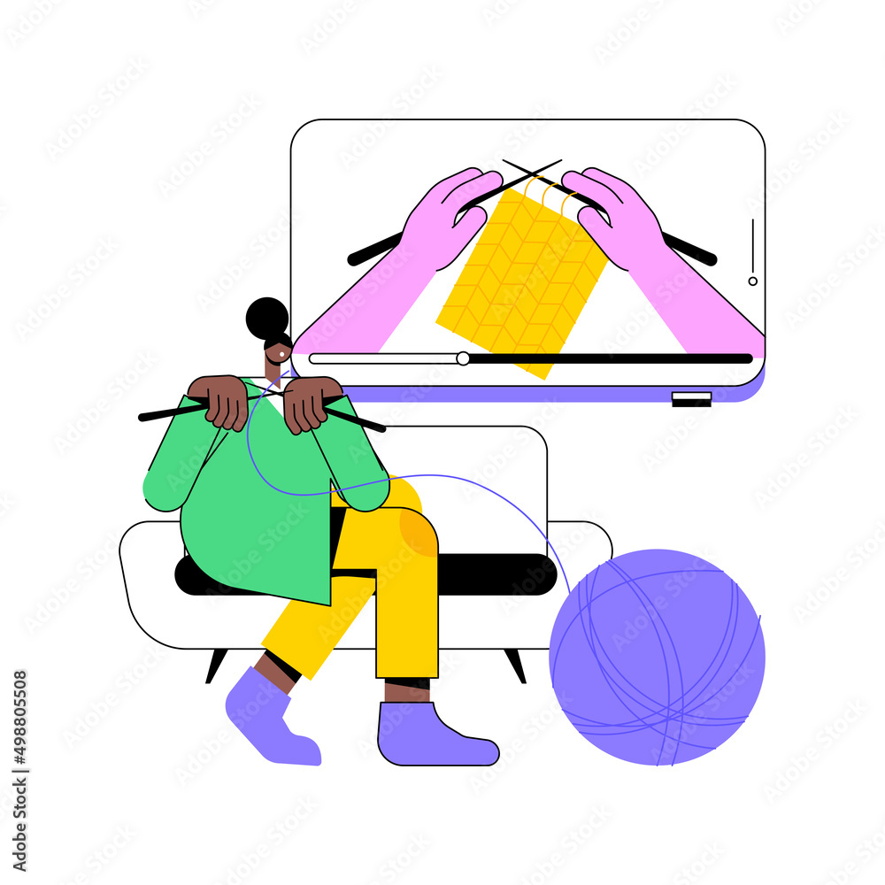 Learn how to knit abstract concept vector illustration. Positive self ...