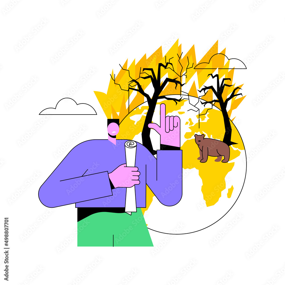 Prevention of wildfire abstract concept vector illustration. Forest and ...