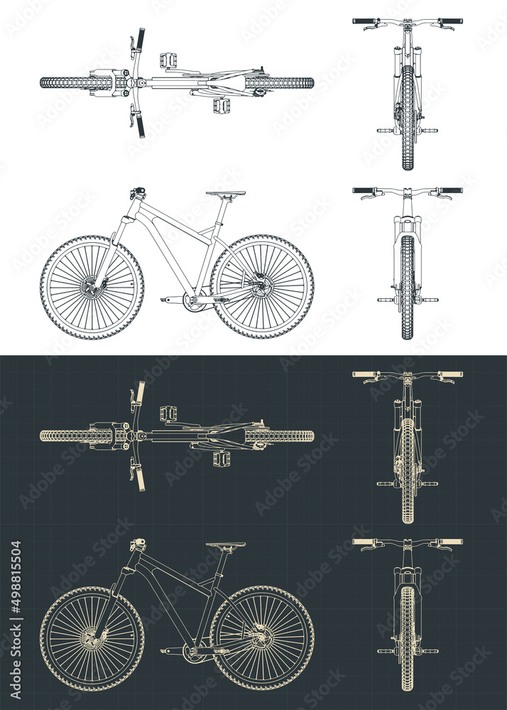 Electric bike blueprints Stock Vector | Adobe Stock