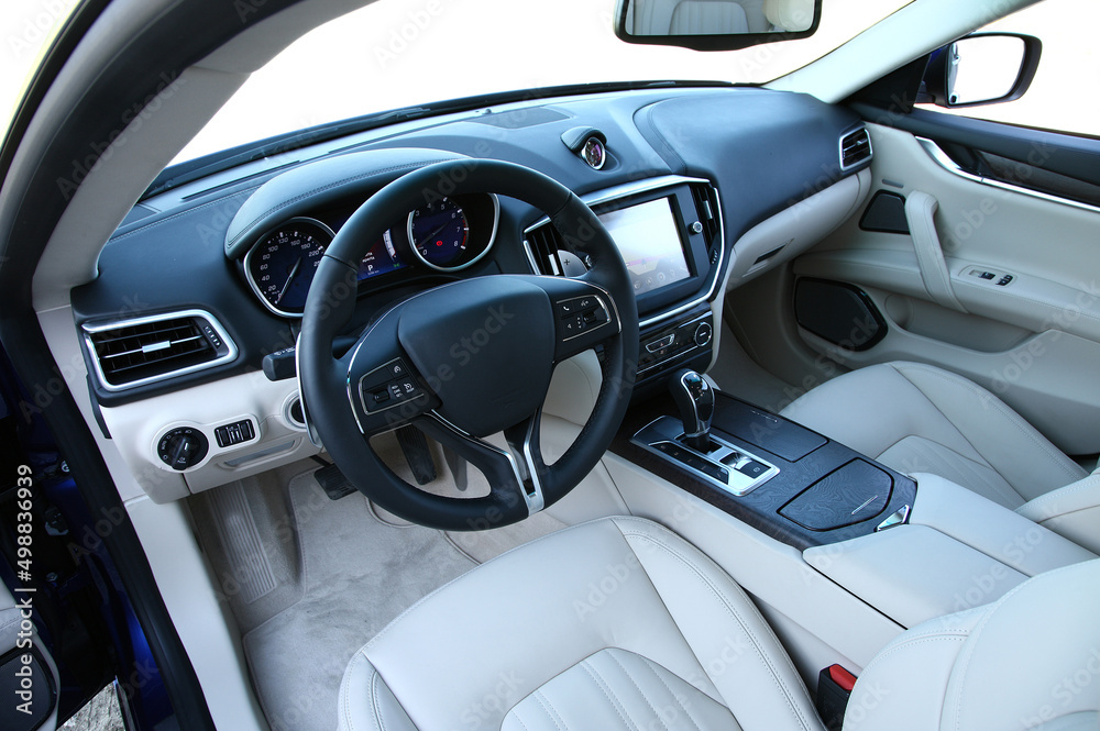 Interior of a passenger car with a dashboard Stock Photo | Adobe Stock