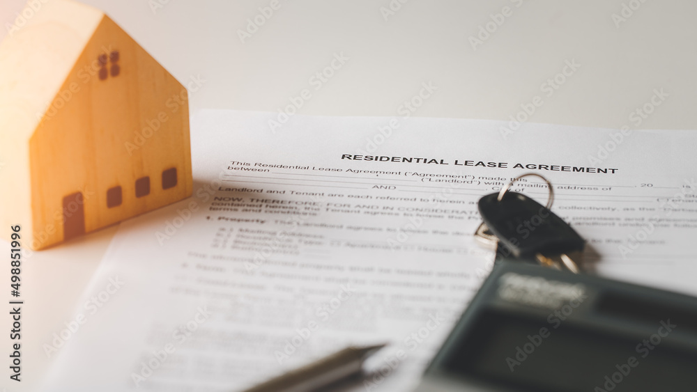 Residential lease agreement document concept. Lease agreement document ...