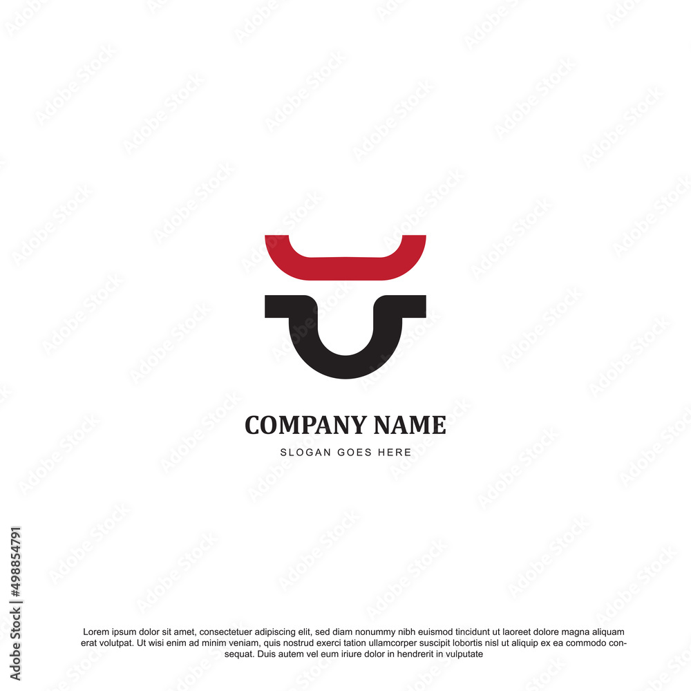 Letter U bull or cow head with horn logo design Stock Vector | Adobe Stock