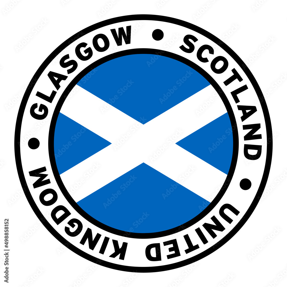 Round Glasgow Scotland United Kingdom Flag Clipart Stock Vector | Adobe ...